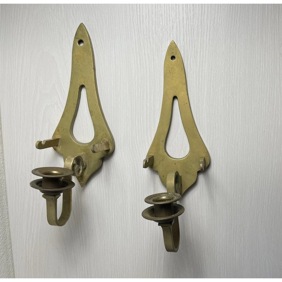 Accents | Vintage Pair Of Brass Candlestick Wall Sconces | Poshmark